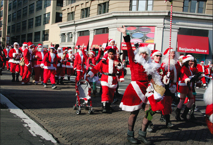 Santa mob chug beer and spread cheer on merry way | amNewYork