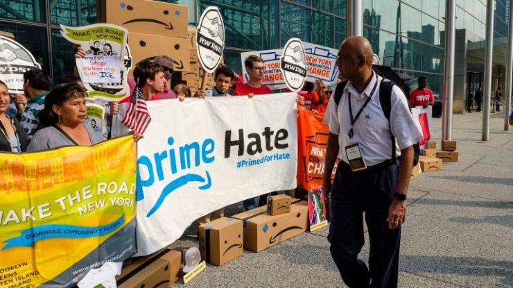 Amazon protesters in Manhattan say e-retailer must stop profiting from ...