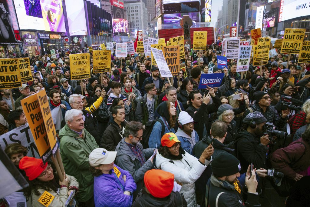 Protests in Times Square and across U.S. condemn action in Iran and ...