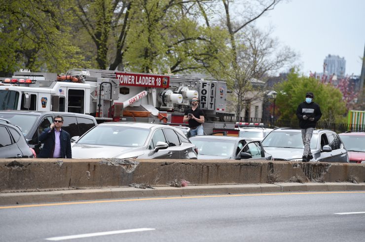Van delivering barrels of soap in ‘spectacular’ crash on FDR Drive ...