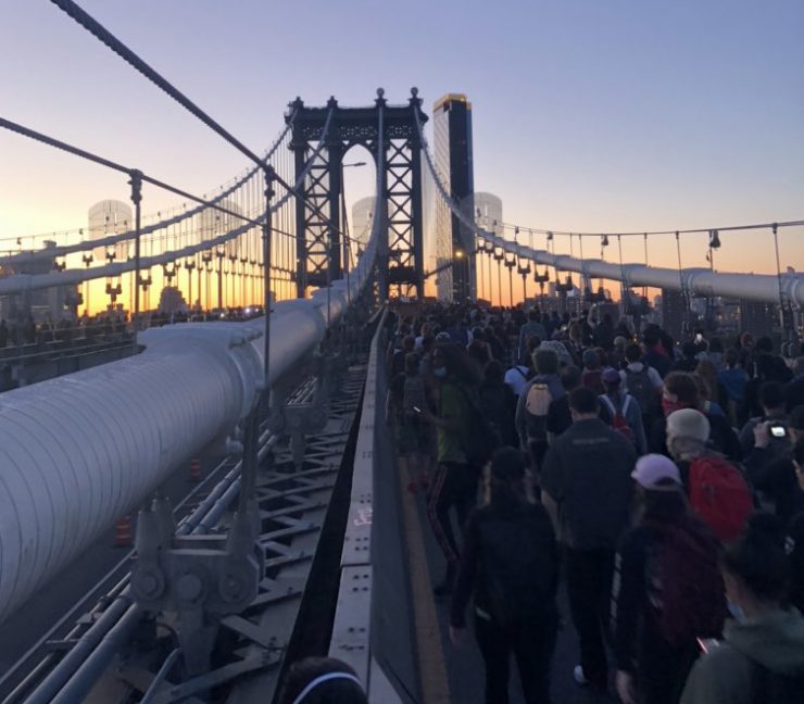 De Blasio calls holding George Floyd protesters on Manhattan Bridge the ...