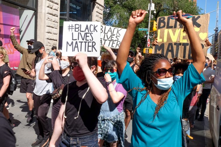 18 defining photos during an afternoon of protests across Manhattan ...