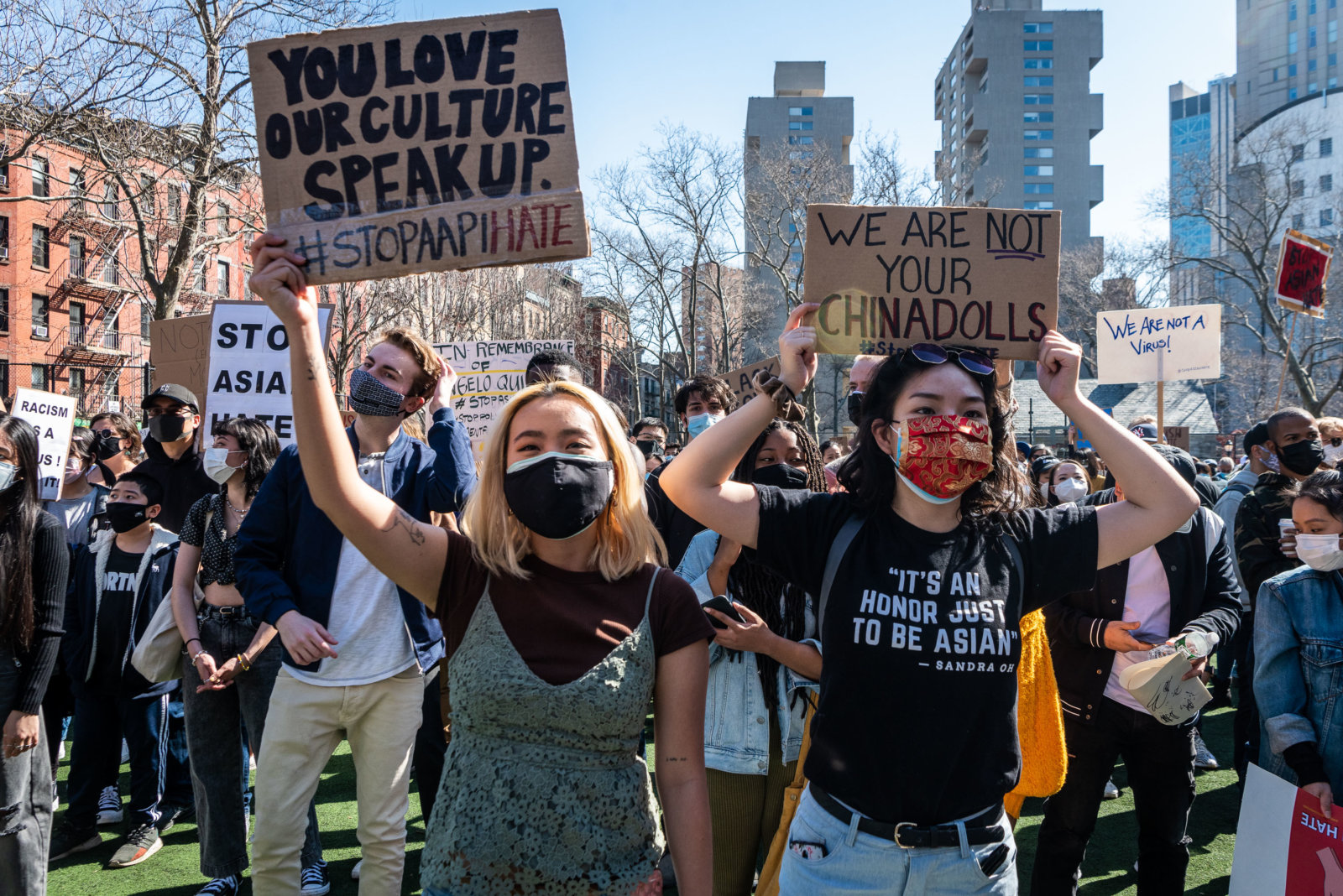 Hundreds turn up in Columbus Park to protest anti-Asian hate | amNewYork