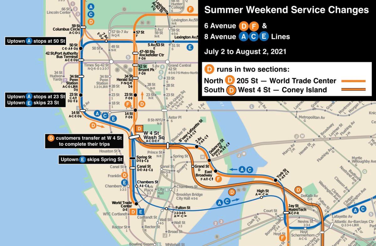 MTA announces summer service changes for subway track and signal upgrades in Manhattan, Brooklyn ...