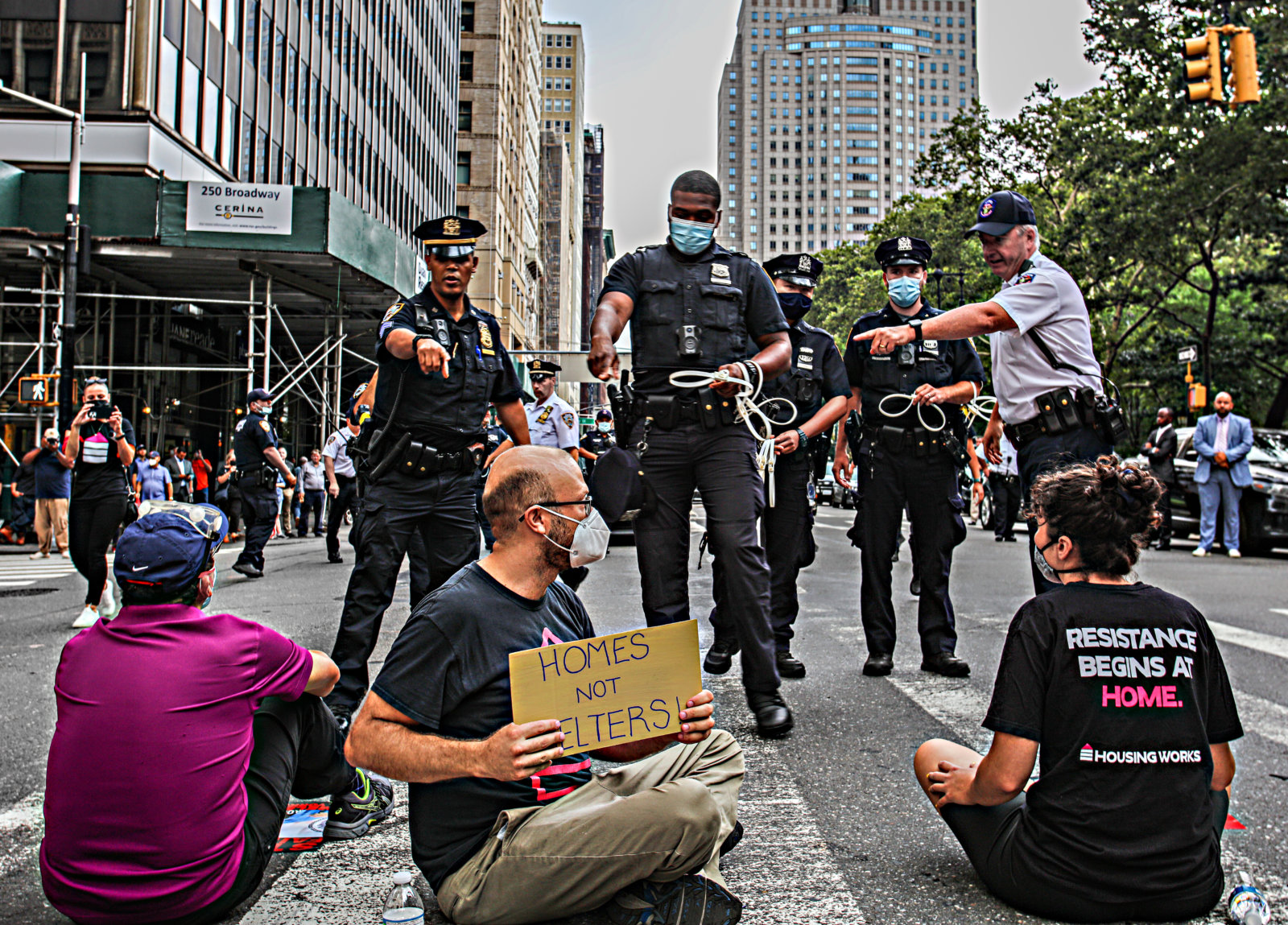 City Hall protest over NYC homeless relocations leads to 11 arrests ...