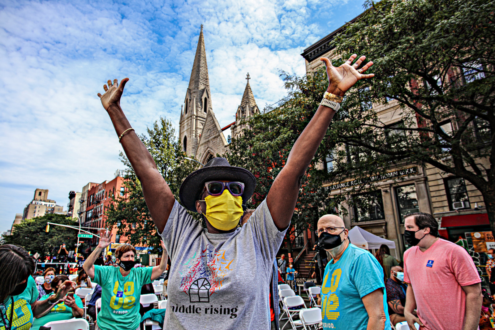 Sermon in the street: Middle Church hosts first in-person service since ...