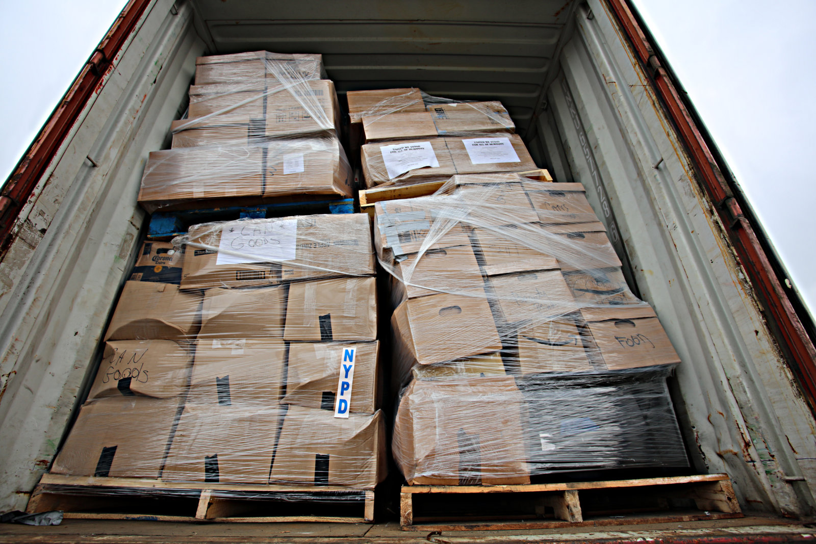Answering the call: NYPD ships 11 large containers full of relief ...
