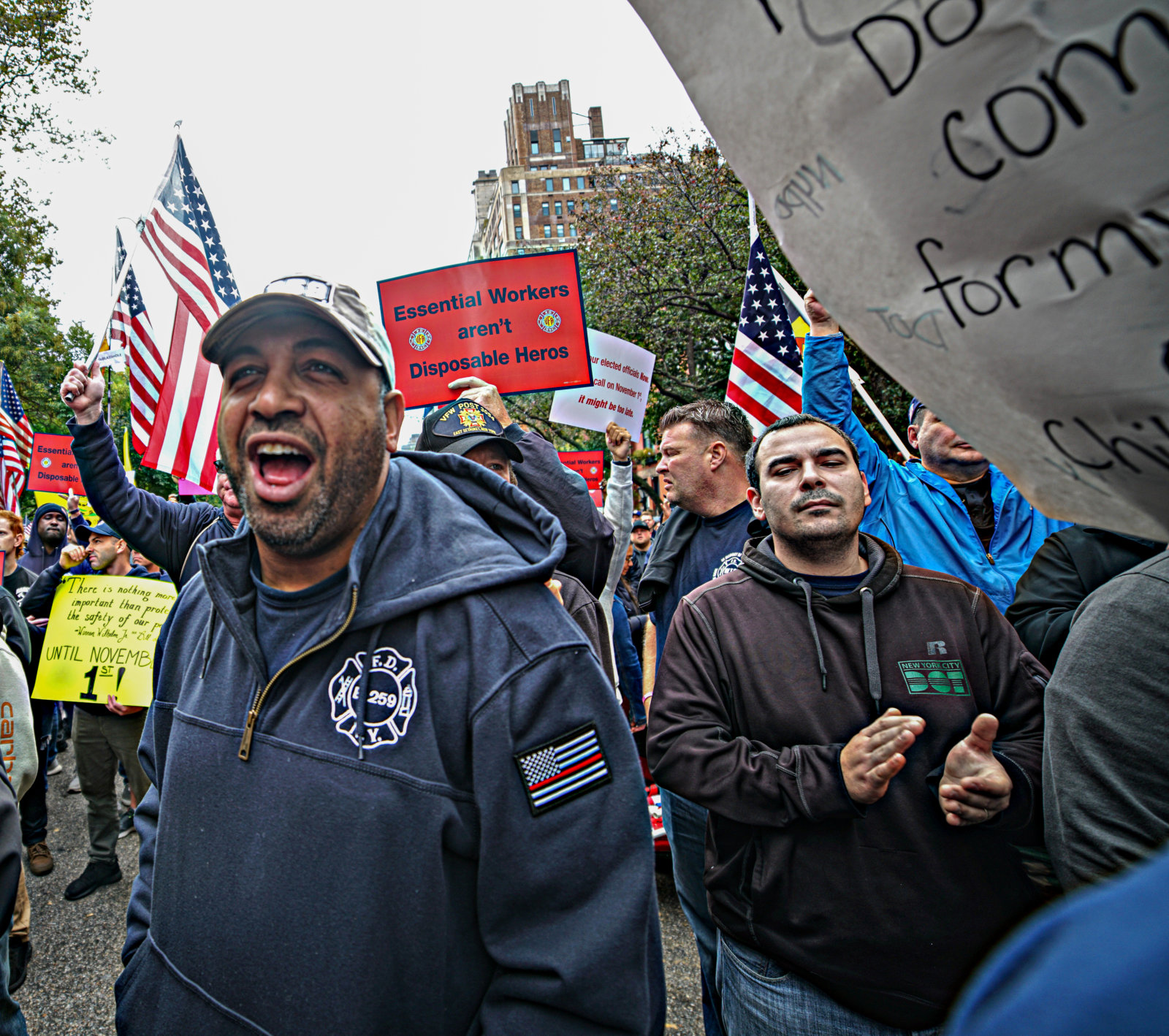 Mad as hell and not going to take the shot: Hundreds march against NYC ...