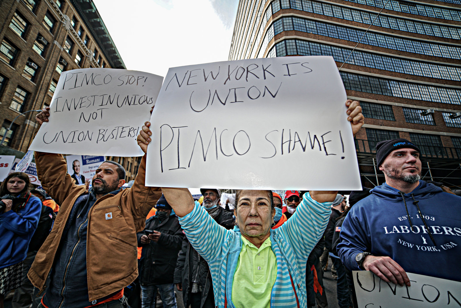 Hundreds of union employees protest alleged exploitative working ...