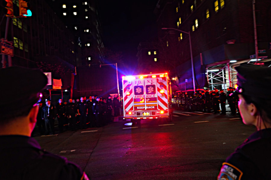FDNY, NYPD salute fallen firefighter during late night procession ...