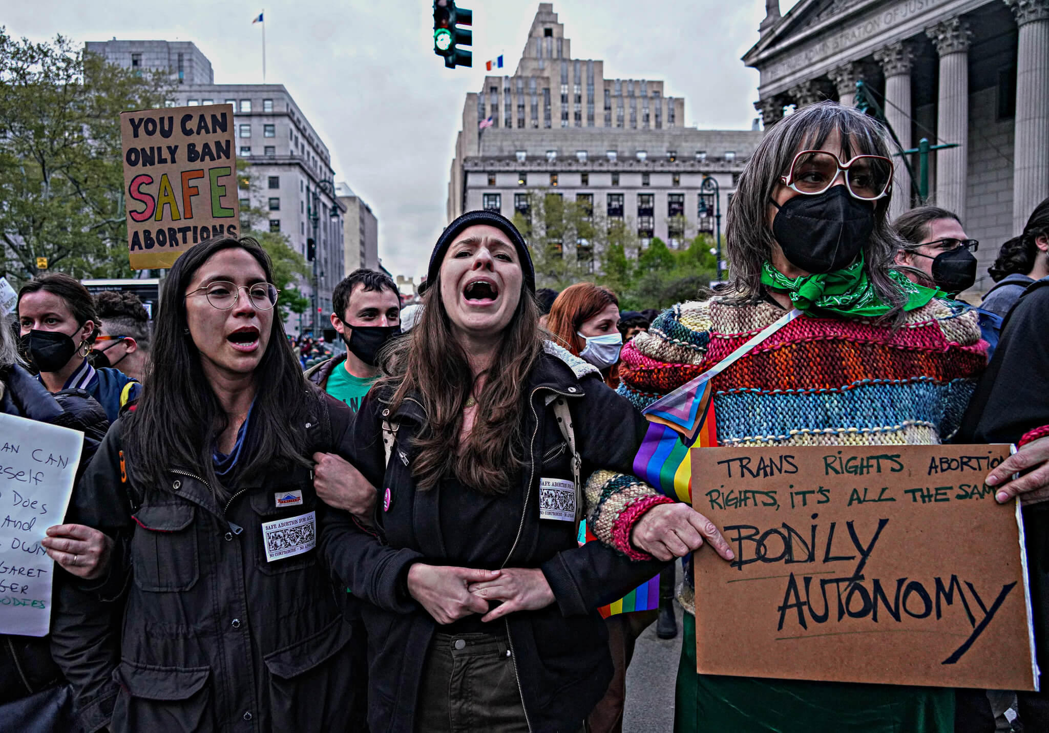 New Yorkers march through Lower Manhattan in protest of Roe v. Wade ...
