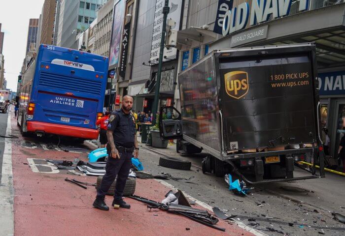 Violent crash involving Revel driver, UPS truck stuns Midtown shoppers ...