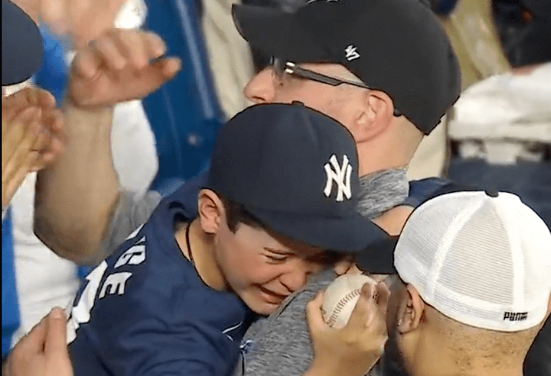 Young Yankee fan tugs heartstrings with reaction to getting Aaron Judge ...