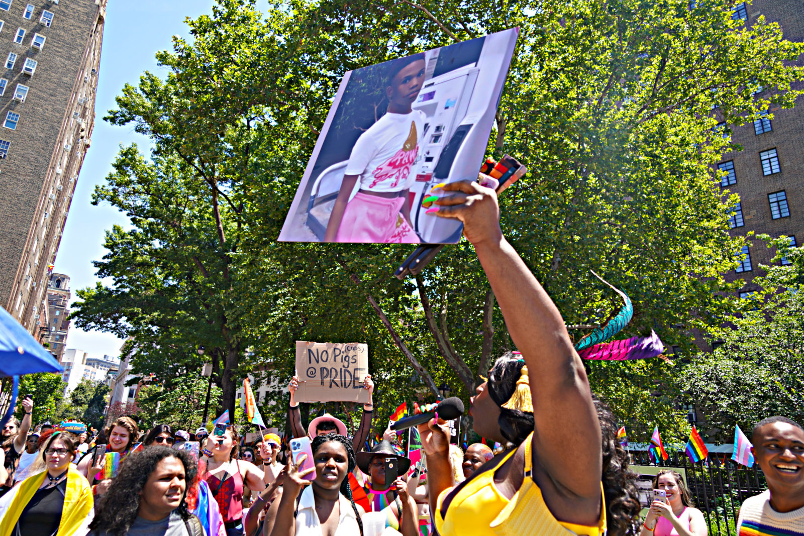Protesters rain on the NYC Pride Parade in memory of Donnell Rochester ...
