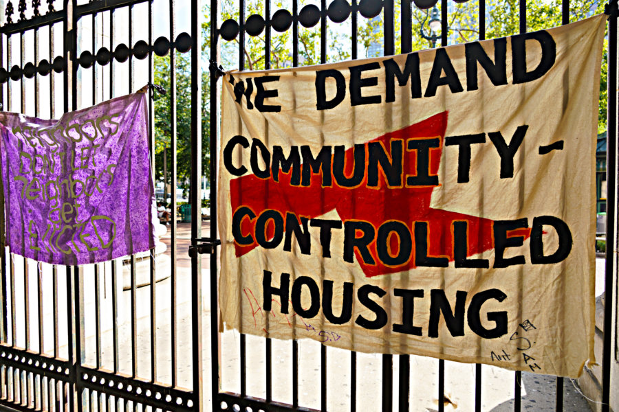 Unhoused individuals launch protest near City Hall to push for end to ...