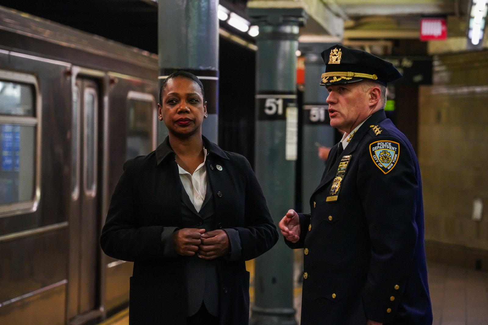 Exclusive: Police Commissioner and Chief of Transit ride Midtown train ...