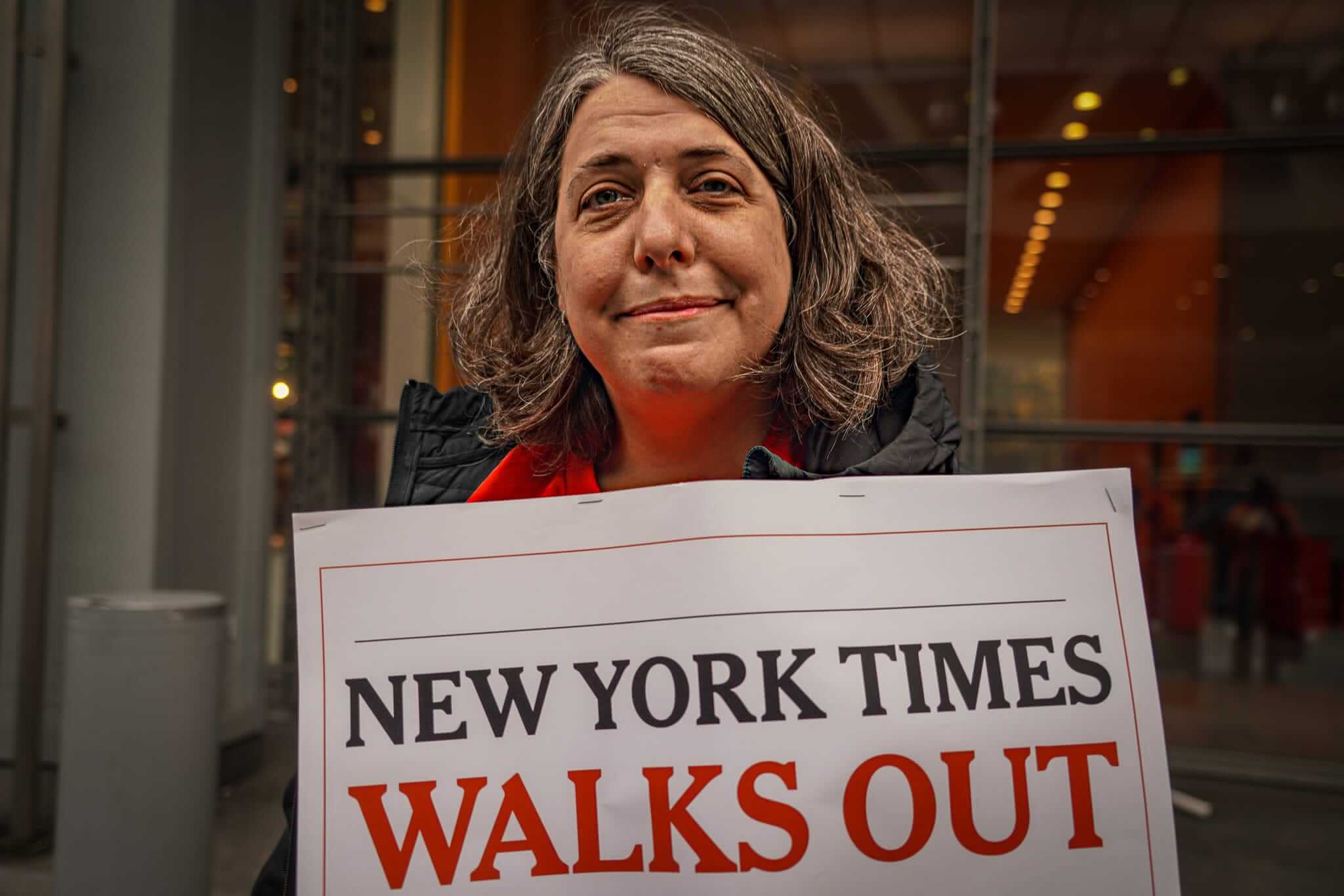‘Time to pay me, Gray Lady’: New York Times employees strike for the ...