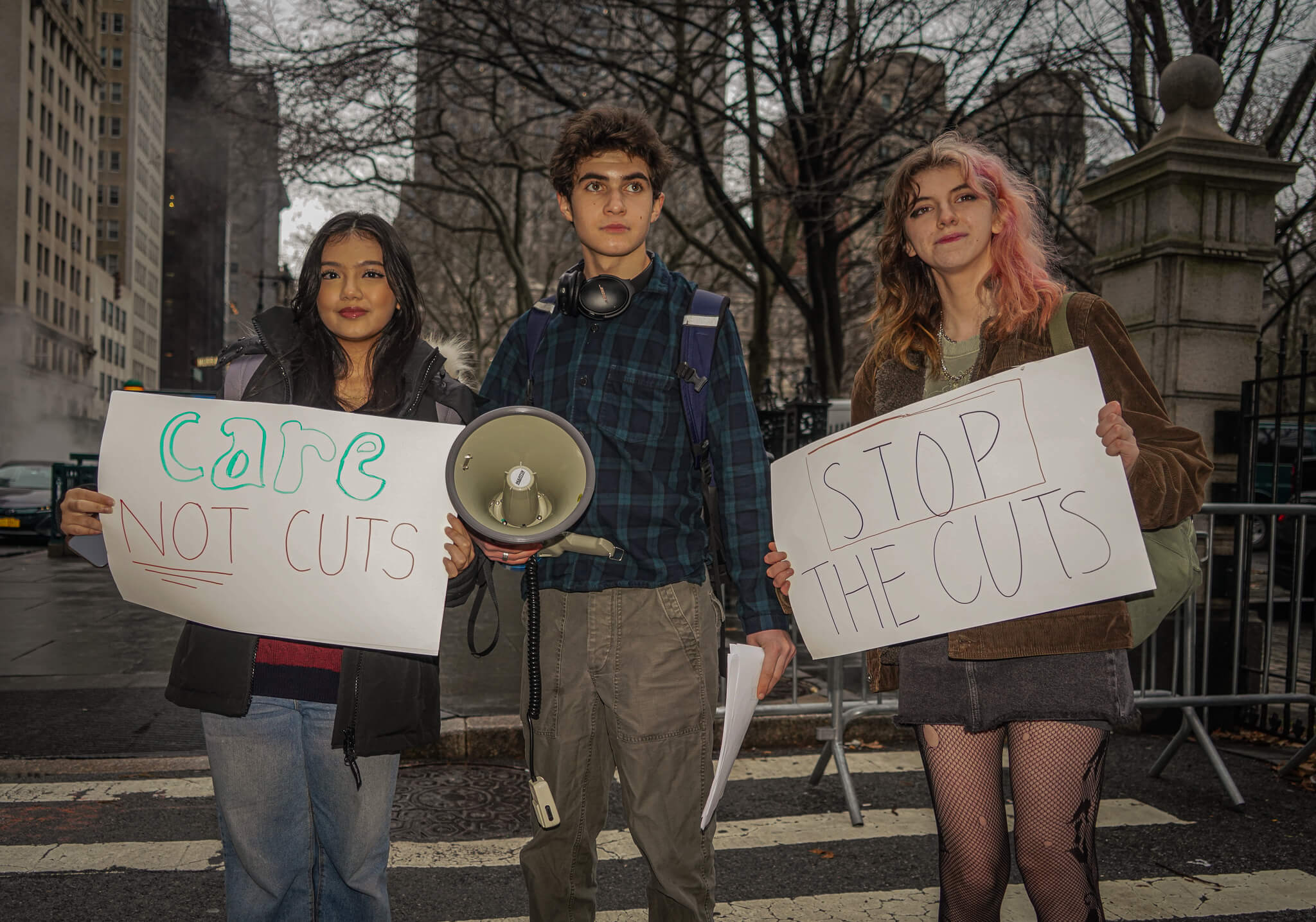 Students walkout in protest of DOE budget cuts in Lower Manhattan ...