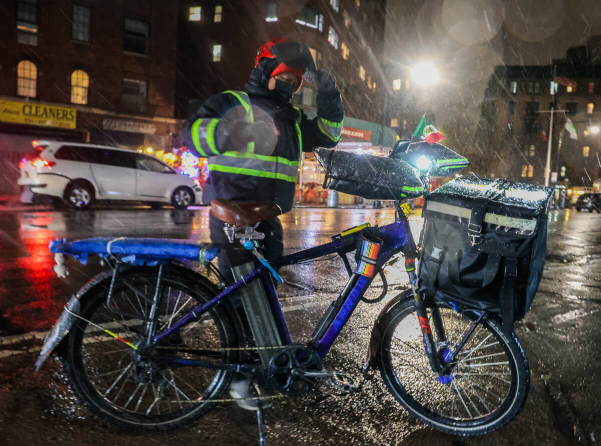 Neither rain, nor snow, nor sleet: NYC’s delivery workers undeterred by first snowfall of 2023 ...
