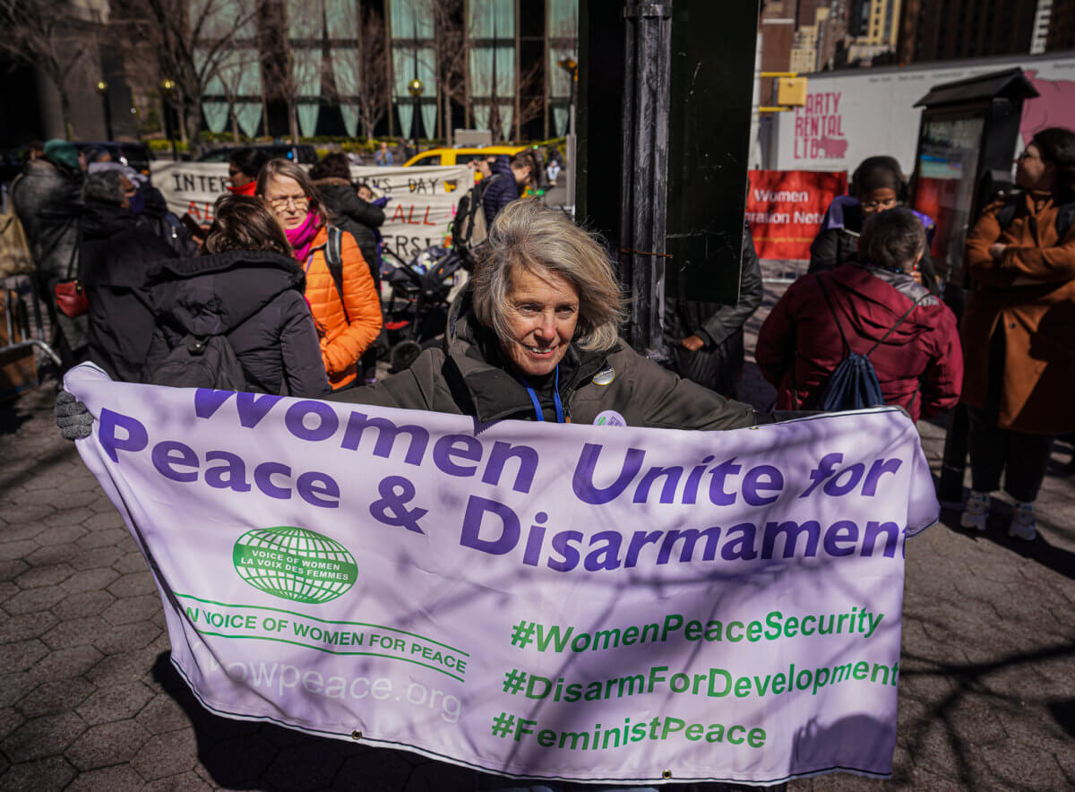 PHOTOS: Over one hundred mark International Women’s Day with rally outside the United Nations ...