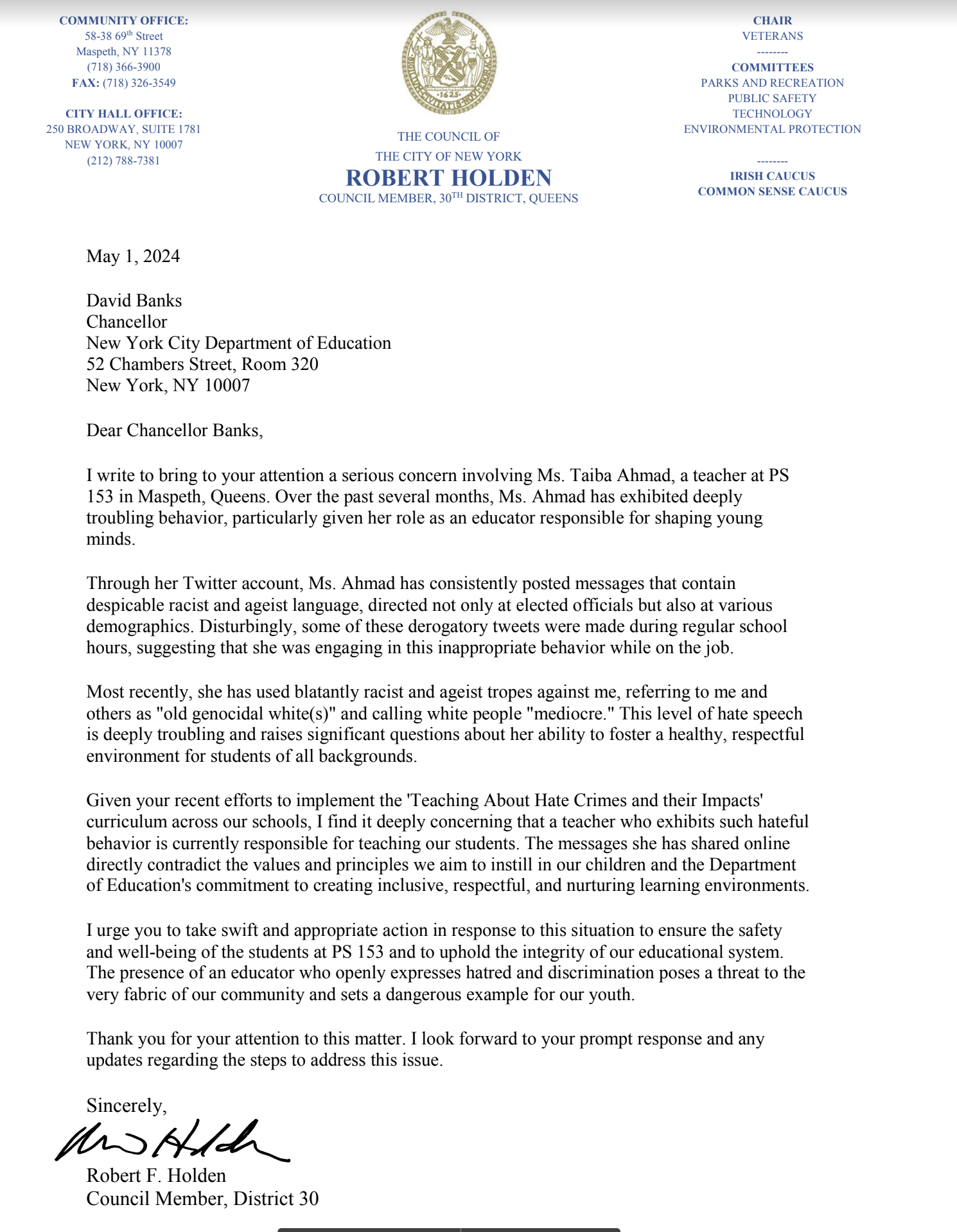 Queens Teacher Under Fire for Remarks