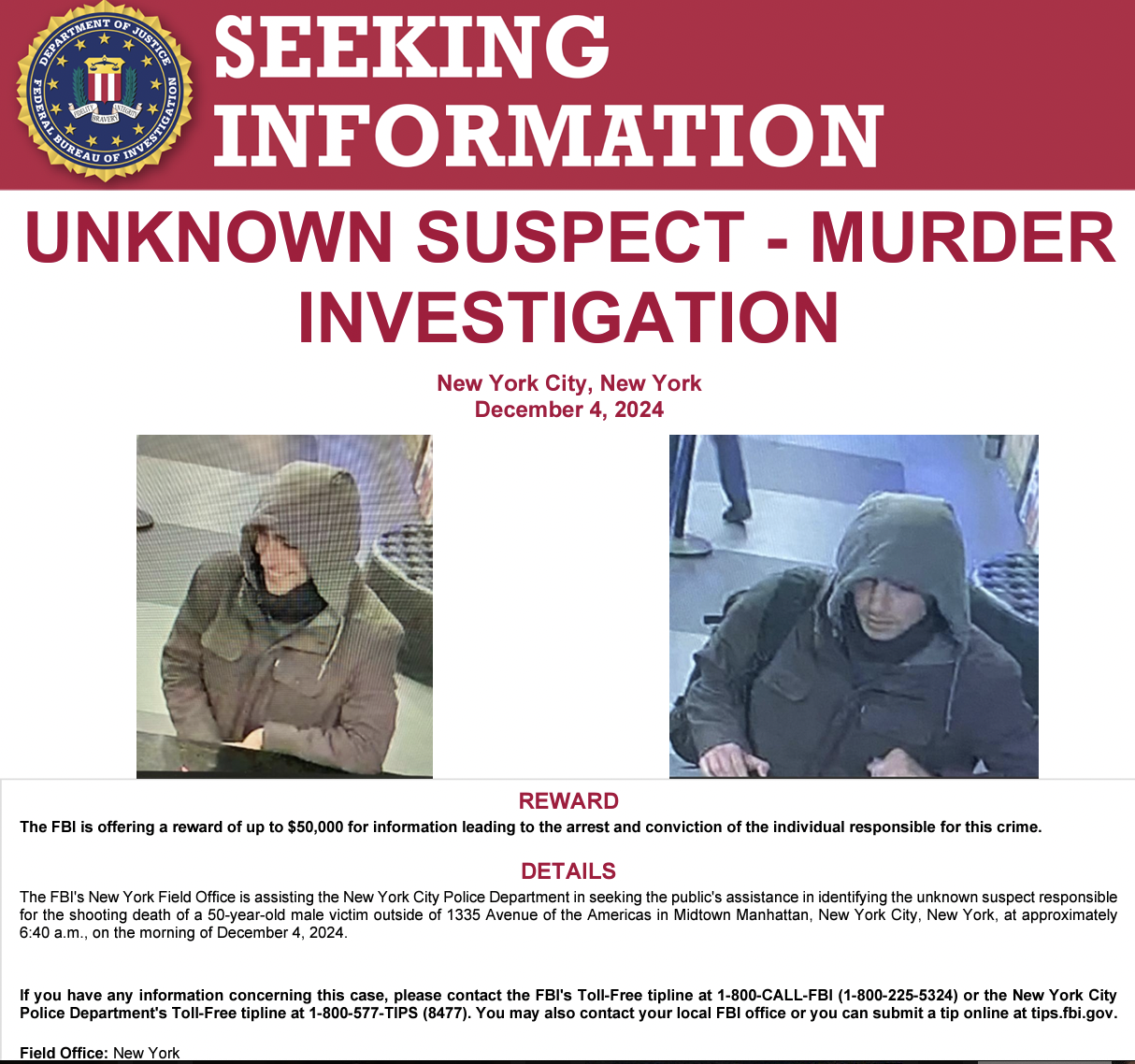 NYPD shares images of Midtown assassin in CEO case